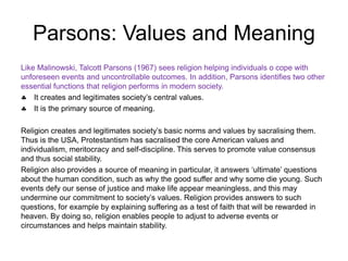 Functionalists theories of religion | PPTX