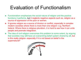 Functionalists theories of religion | PPTX | Spirituality | Religion ...