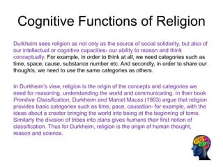 Functionalists theories of religion | PPTX | Spirituality | Religion ...