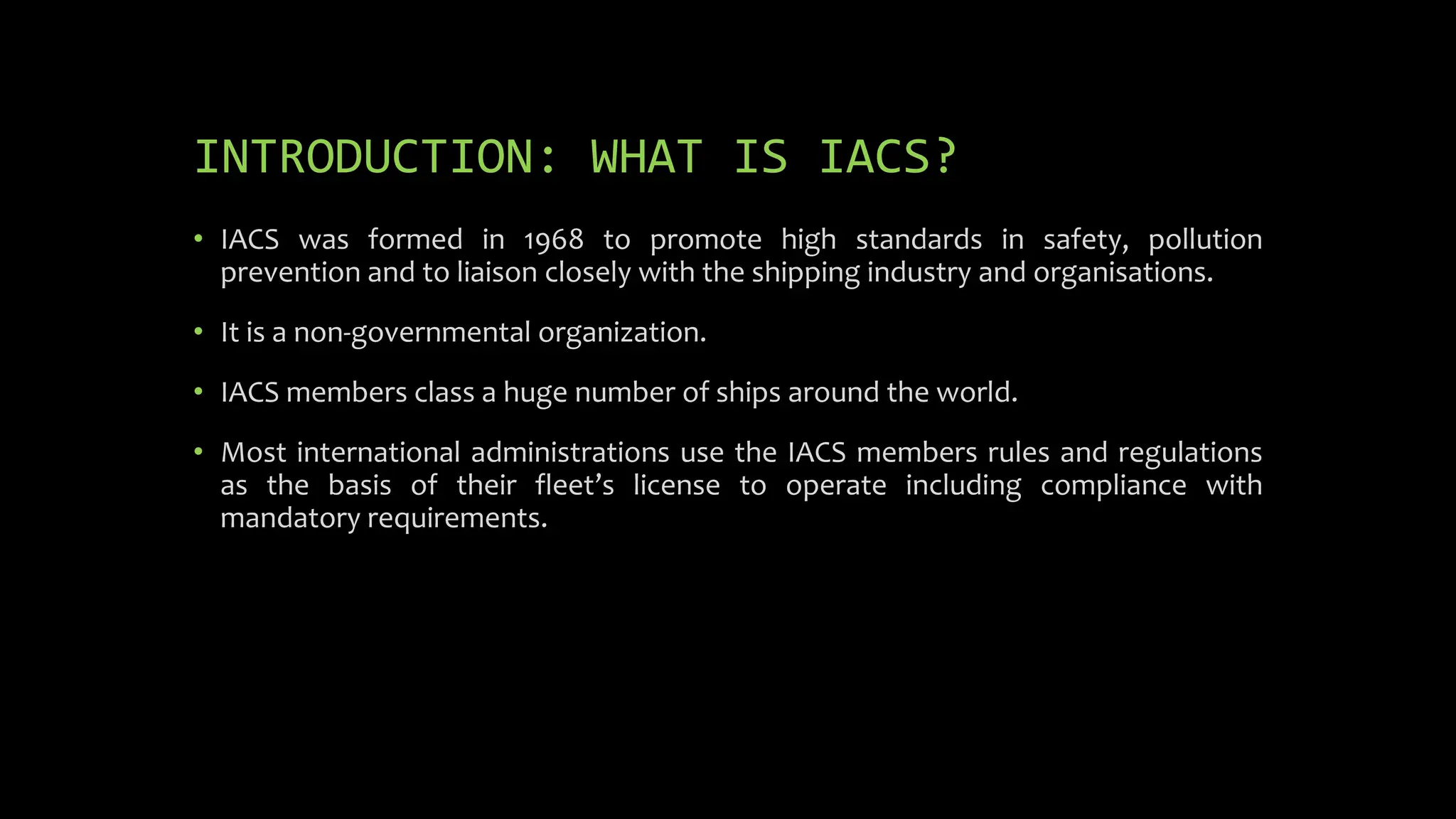 International Association of Classification Society - An Introduction ...