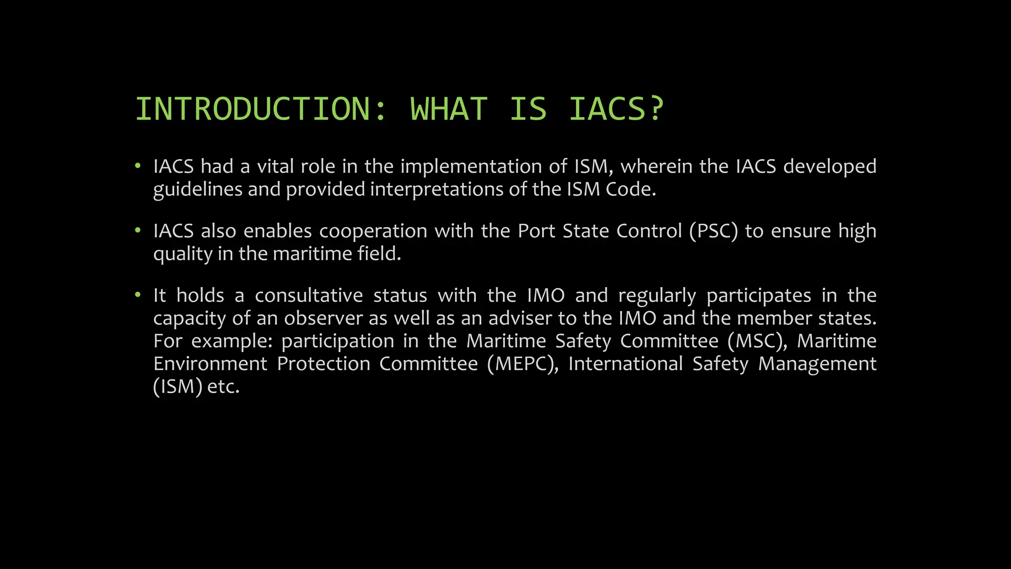 International Association of Classification Society - An Introduction ...