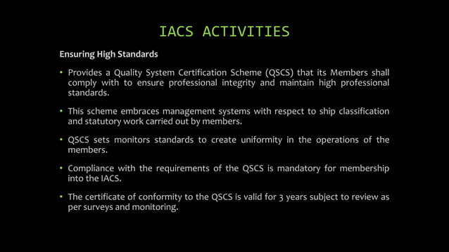 International Association of Classification Society - An Introduction | PPTX