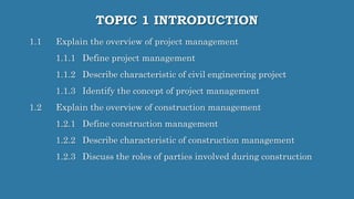 Topic 1 project management dcc40132 politeknik | PPTX