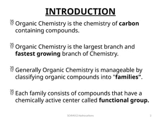 Comprehensive Introduction to Organic Chemistry and Hydrocarbons | PPTX