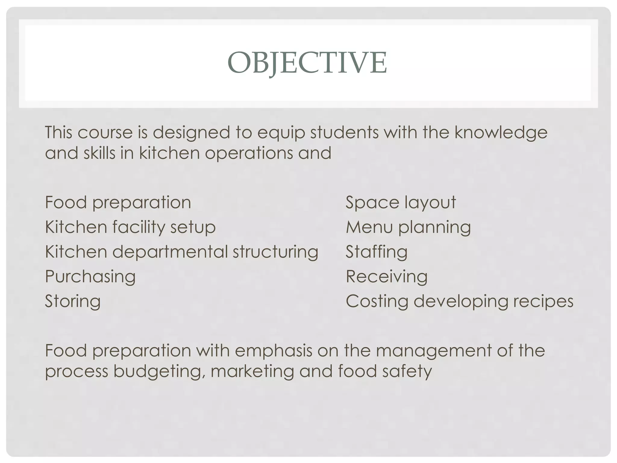 2015 DHK2553 Topic 1 introduction kitchen management | PPTX