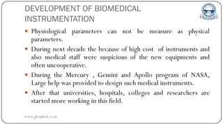 Topic 1 introduction of biomedical instrumentation | PPT