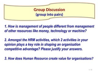 Topic 1 Introduction To human resource management | PPT