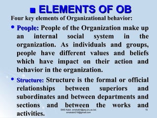 Introduction to Organizational Behavior (OB) | PPT