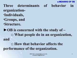 Introduction to Organizational Behavior (OB) | PPT