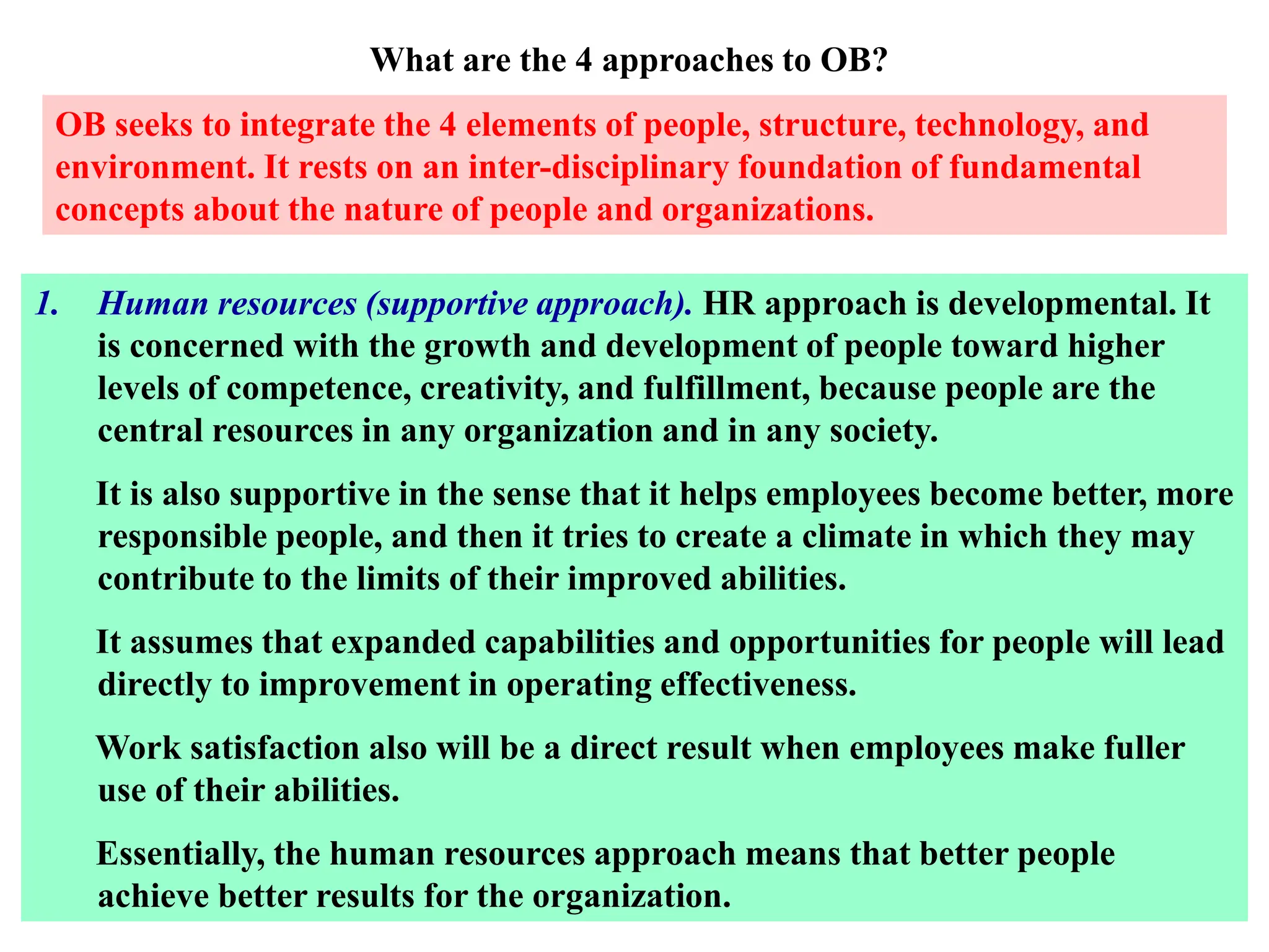 introduction to organizational behavior is a broad knowledge to ...