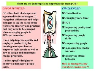introduction to organizational behavior is a broad knowledge to ...