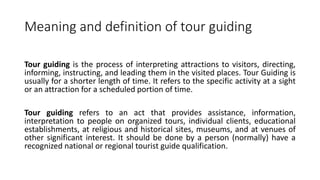 Introduction to tour guiding | PPTX