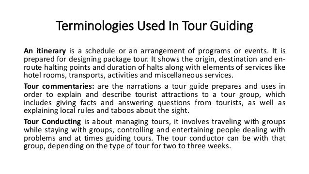Introduction to tour guiding