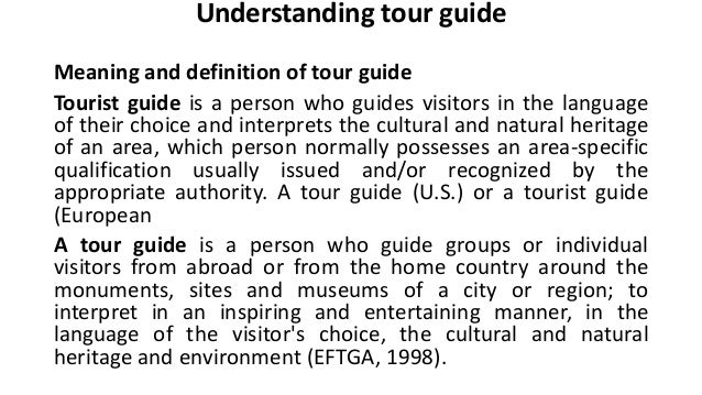 Introduction to tour guiding