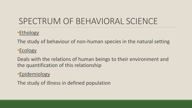 TOPIC 1 INTRO TO BEHAVIORAL SCIENCE.pdf | Biological Sciences | Science