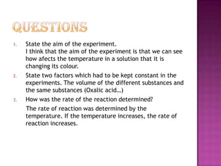 Effect Temperature reaction rate | PPTX