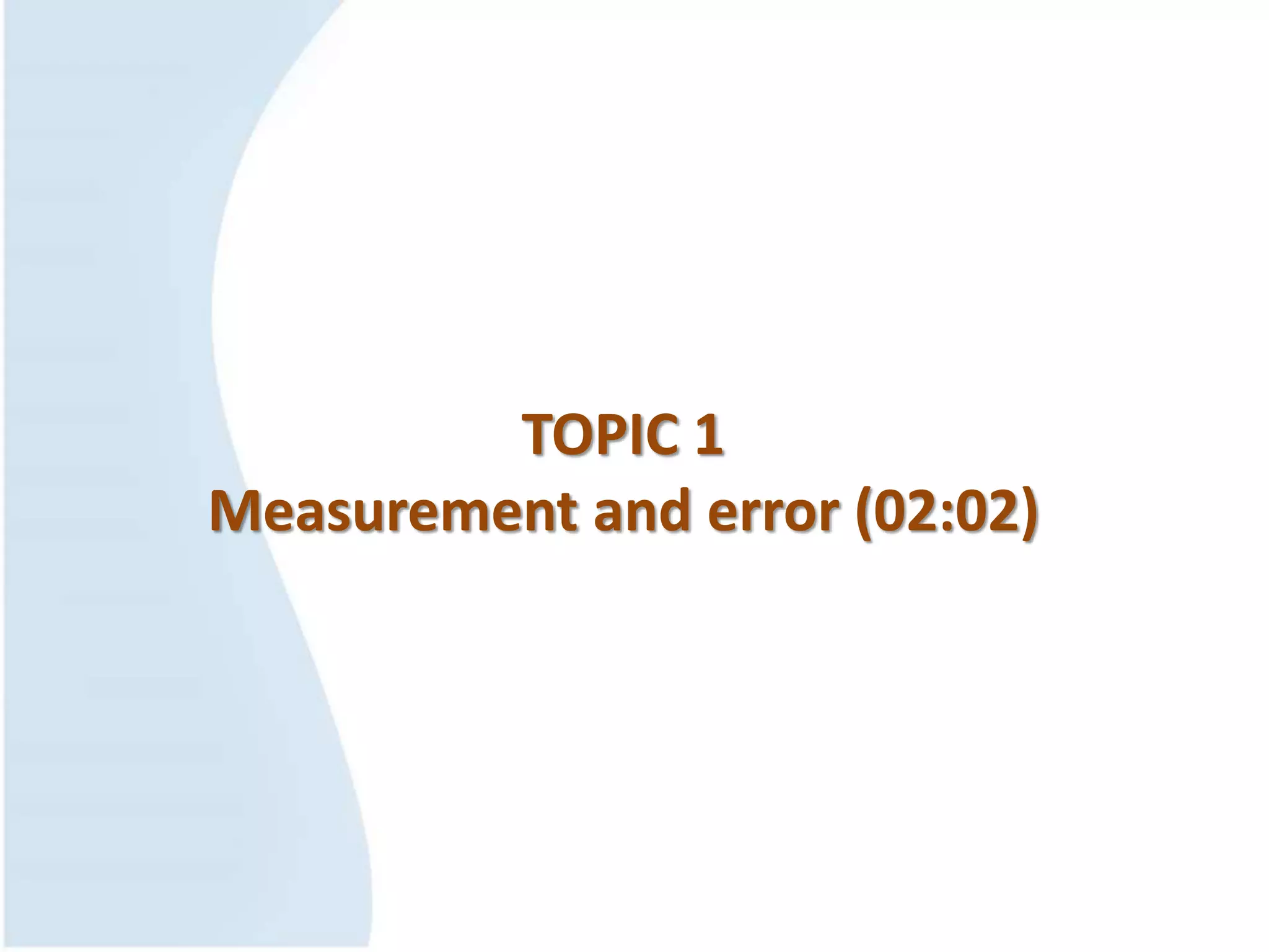 Measurement and error | PPT