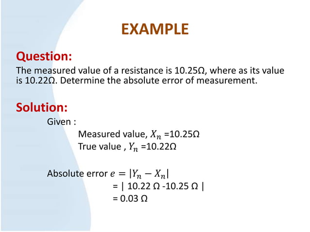 Measurement And Error Ppt