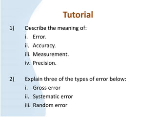 Measurement and error | PPT