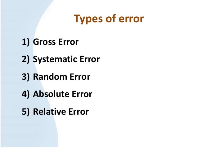 Measurement and error