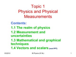 Topic 1realm of physics | PPT