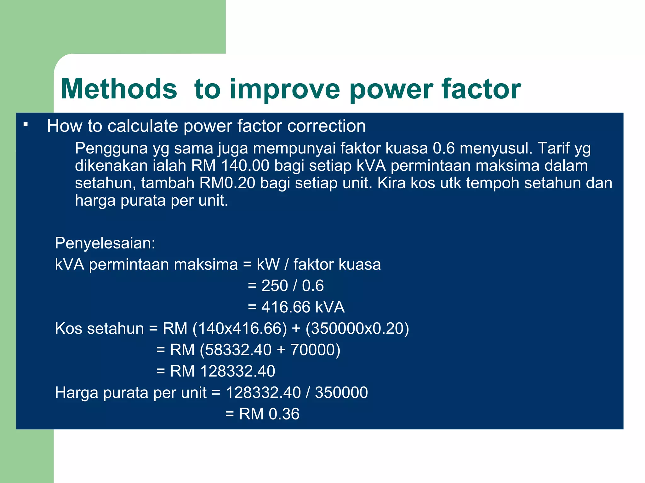 Tariff & power factor | PPT