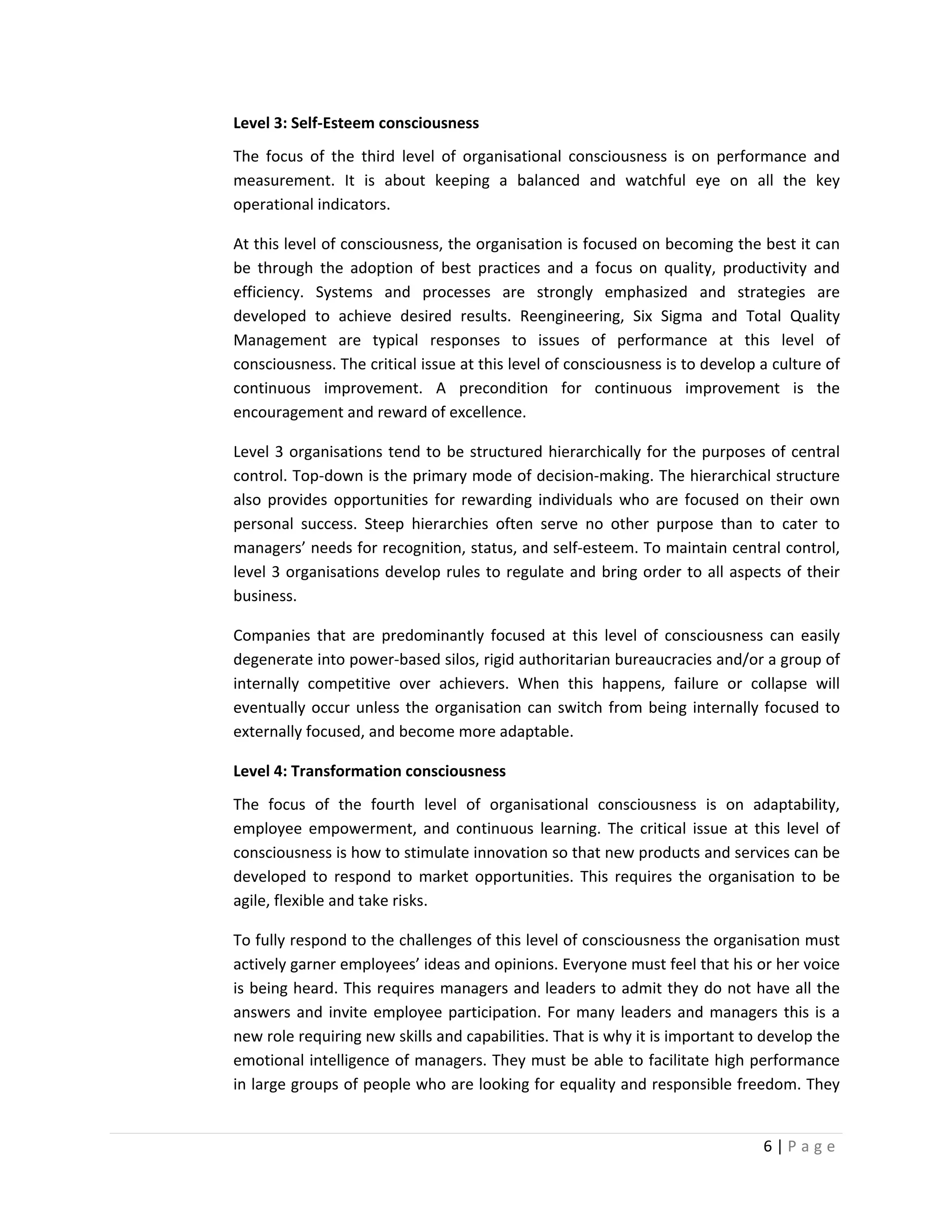 TOPIC 1 The-7-Levels of organisational consciousness | PDF