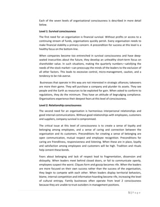 TOPIC 1 The-7-Levels of organisational consciousness | PDF