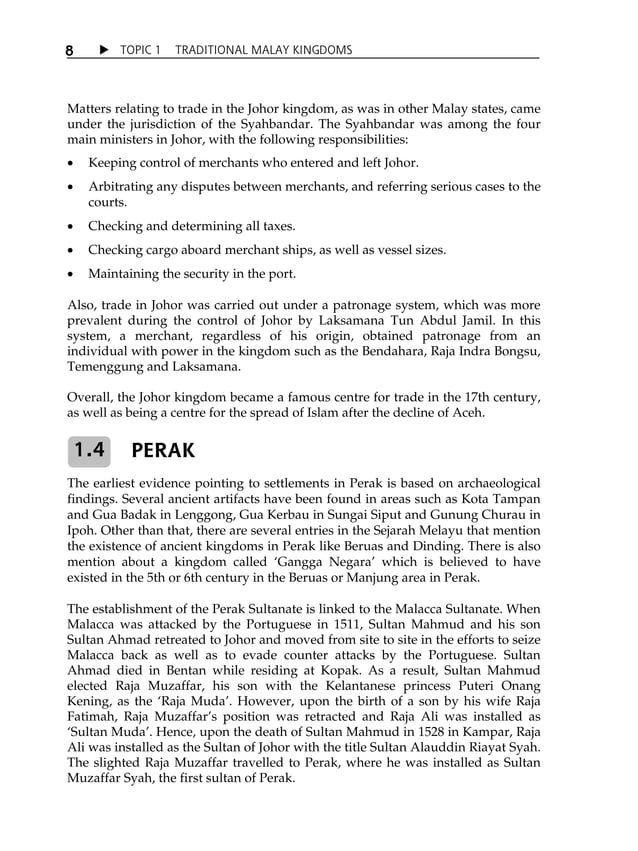 Topic 1 Traditional Malay Kingdoms Pdf