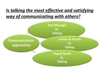 Is talking the most effective and satisfying way of communicating with ...