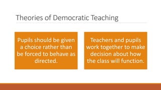 Classroom management approaches and Theories and models of classroom ...