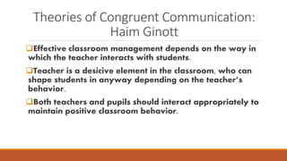 Classroom management approaches and Theories and models of classroom ...