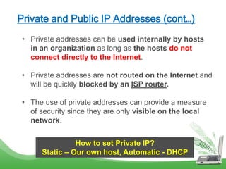 Topic 2.3 network addressing for tcpip | PPTX | Computer Networking | Computing