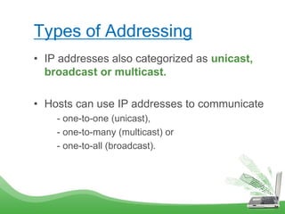Topic 2.3 network addressing for tcpip | PPTX | Computer Networking | Computing