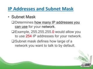 Topic 2.3 network addressing for tcpip | PPTX | Computer Networking | Computing