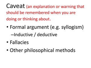 Topic 2. methods of philosophical reasoning | PDF