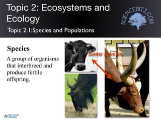 Topic 2.1 species and populations (fc) | PDF