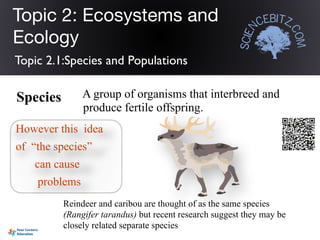 Topic 2.1 species and populations (fc) | PDF
