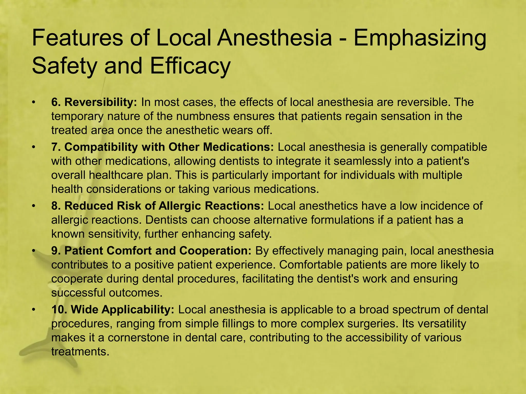 local anesthesia in dentistry definition of terms and indications and ...