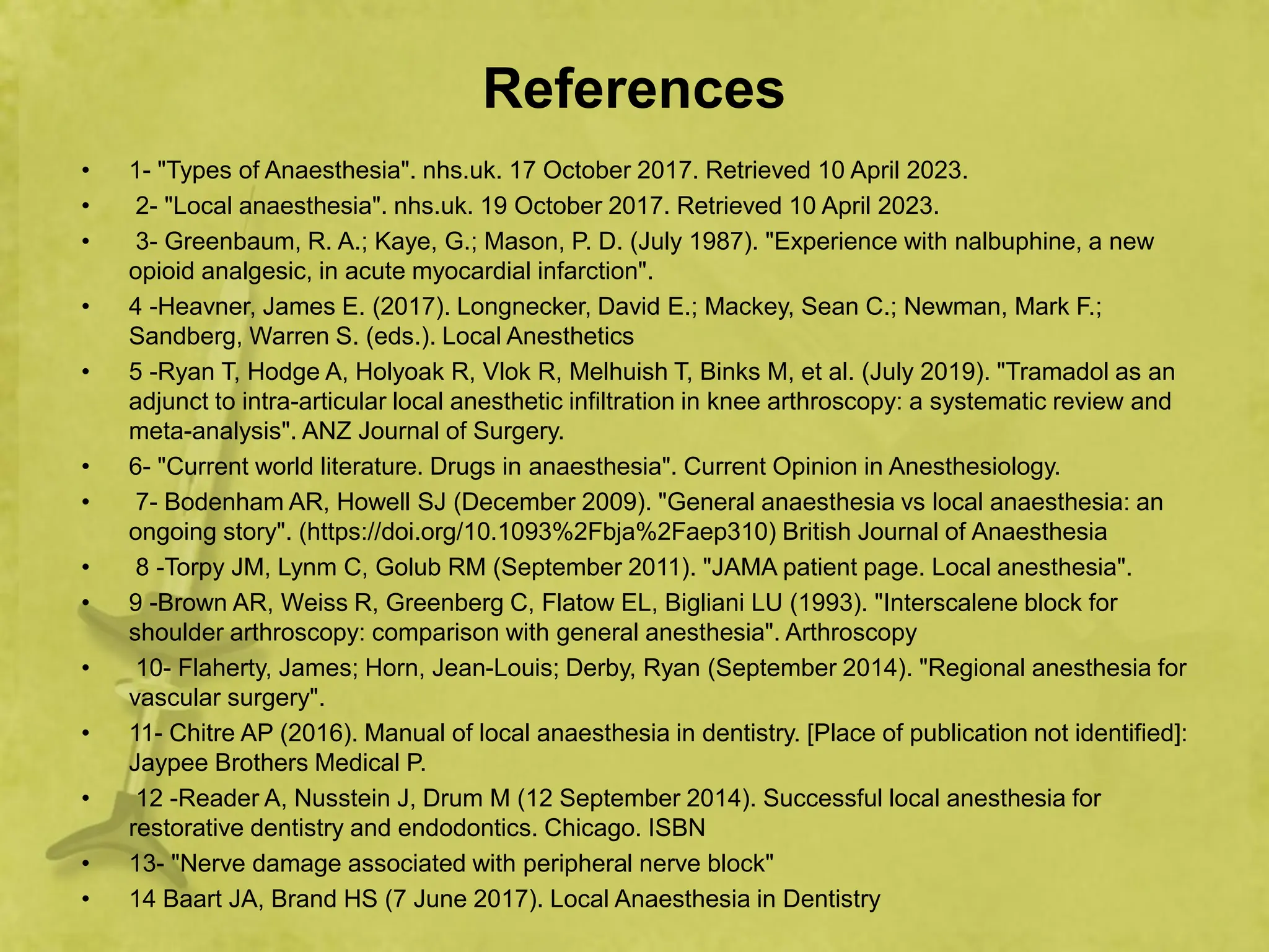 local anesthesia in dentistry definition of terms and indications and ...