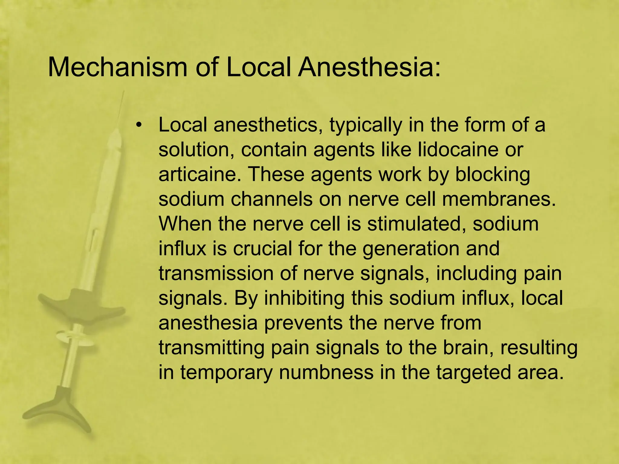 local anesthesia in dentistry definition of terms and indications and ...