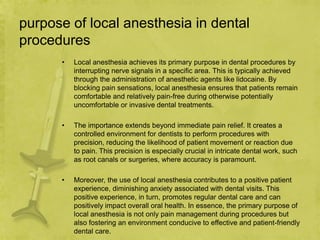 local anesthesia in dentistry definition of terms and indications and ...