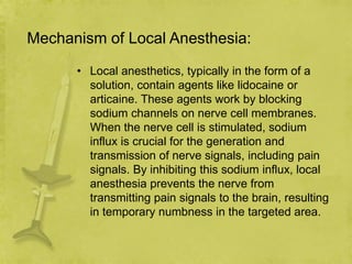 local anesthesia in dentistry definition of terms and indications and ...