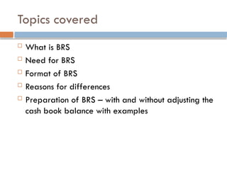 bank recocniltion process and performance | PPTX