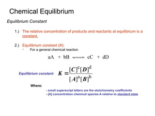Topic 2 - Chemical Equilibrium Analytical Chemistry | PPTX