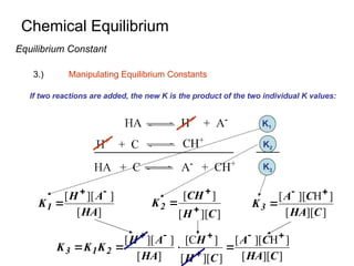Topic 2 - Chemical Equilibrium Analytical Chemistry | PPTX