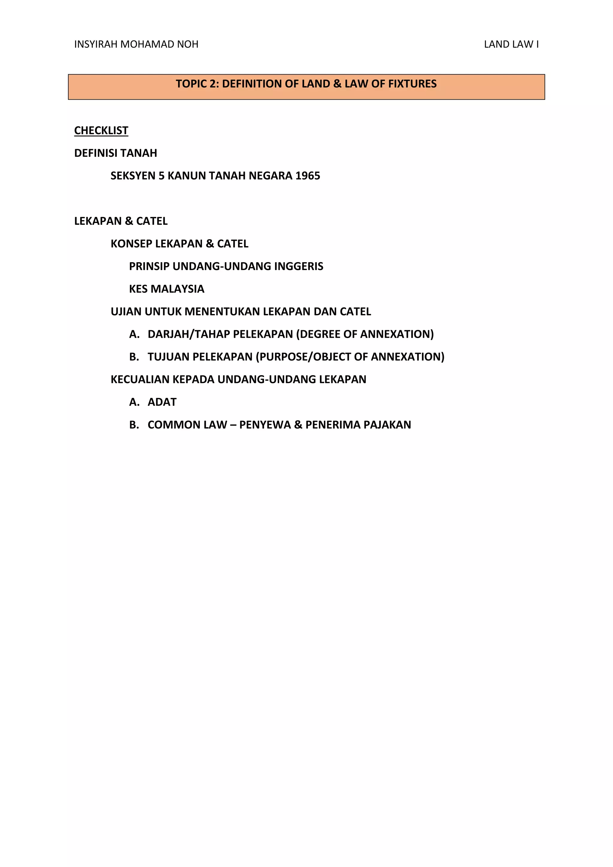 DEFINITION OF LAND | PDF