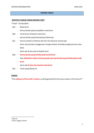 DEFINITION OF LAND | PDF