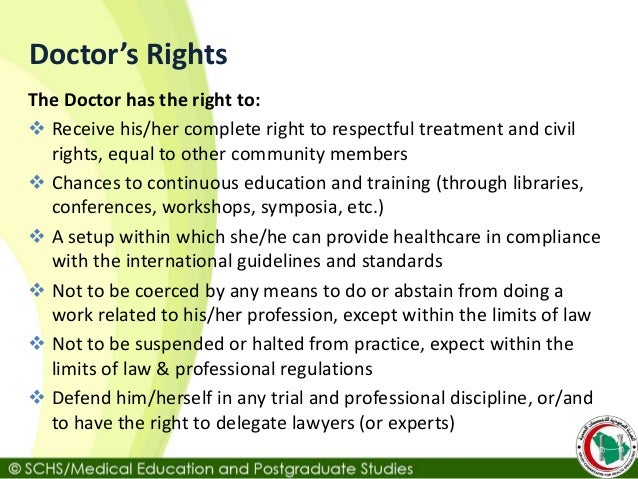 SCHS Topic 2: Doctor’s Professional Duties