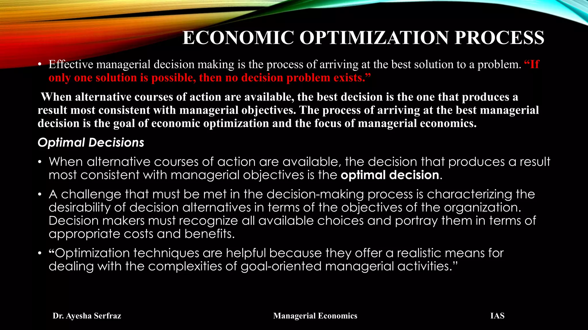 Topic 2 economic optimization | PDF